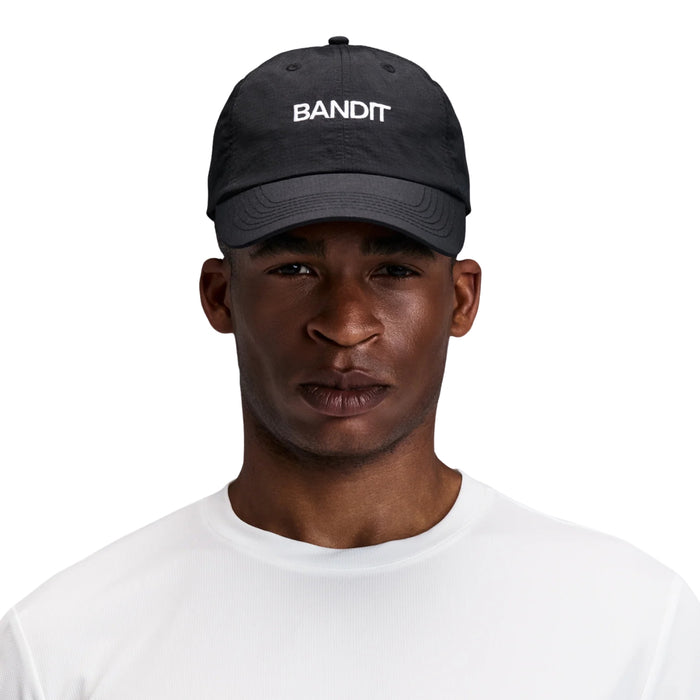 Bandit Nylon Dad Run Hat | Lightweight Water-Repellent Running Cap | Black