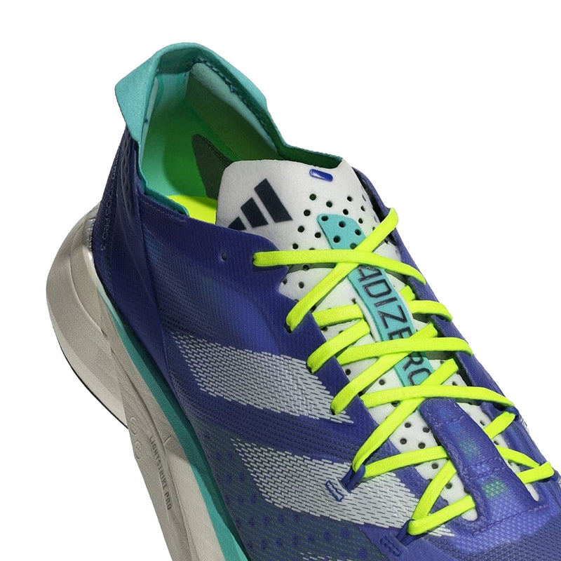 Mens adidas Adizero Adios Pro 3 | Cobalt Blue / Zero Metallic / Lucid Lemon