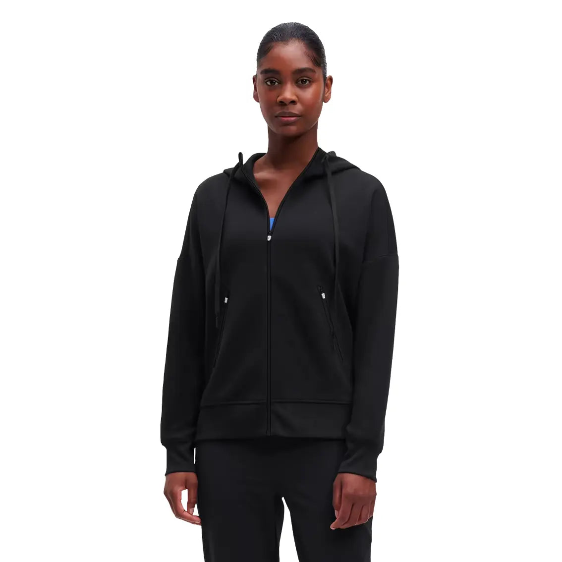 Womens On Running Zipped Hoodie - Black